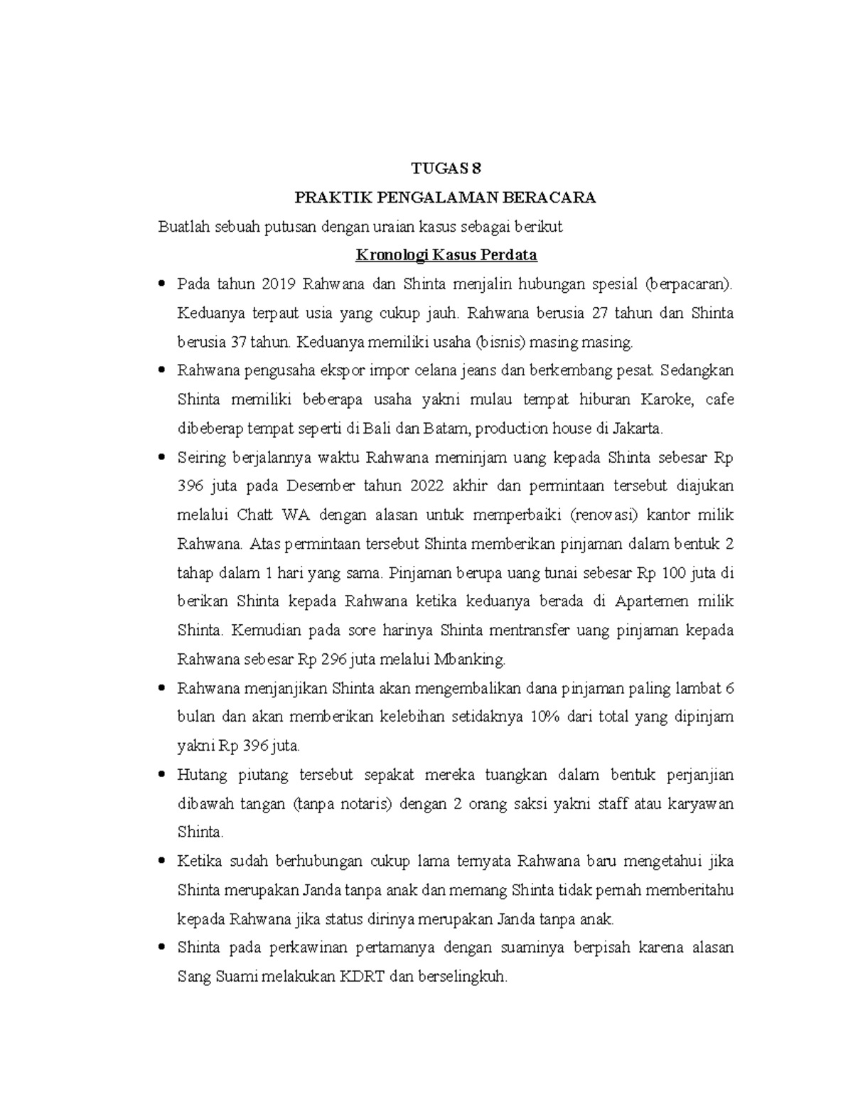 TUGAS 8 PPB: Putusan Kasus Perdata Rahwana dan Shinta - Studocu
