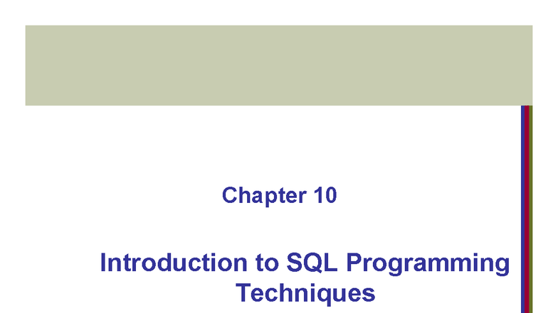 Database Programming Techniques: Embedded SQL & Function Calls - Studocu
