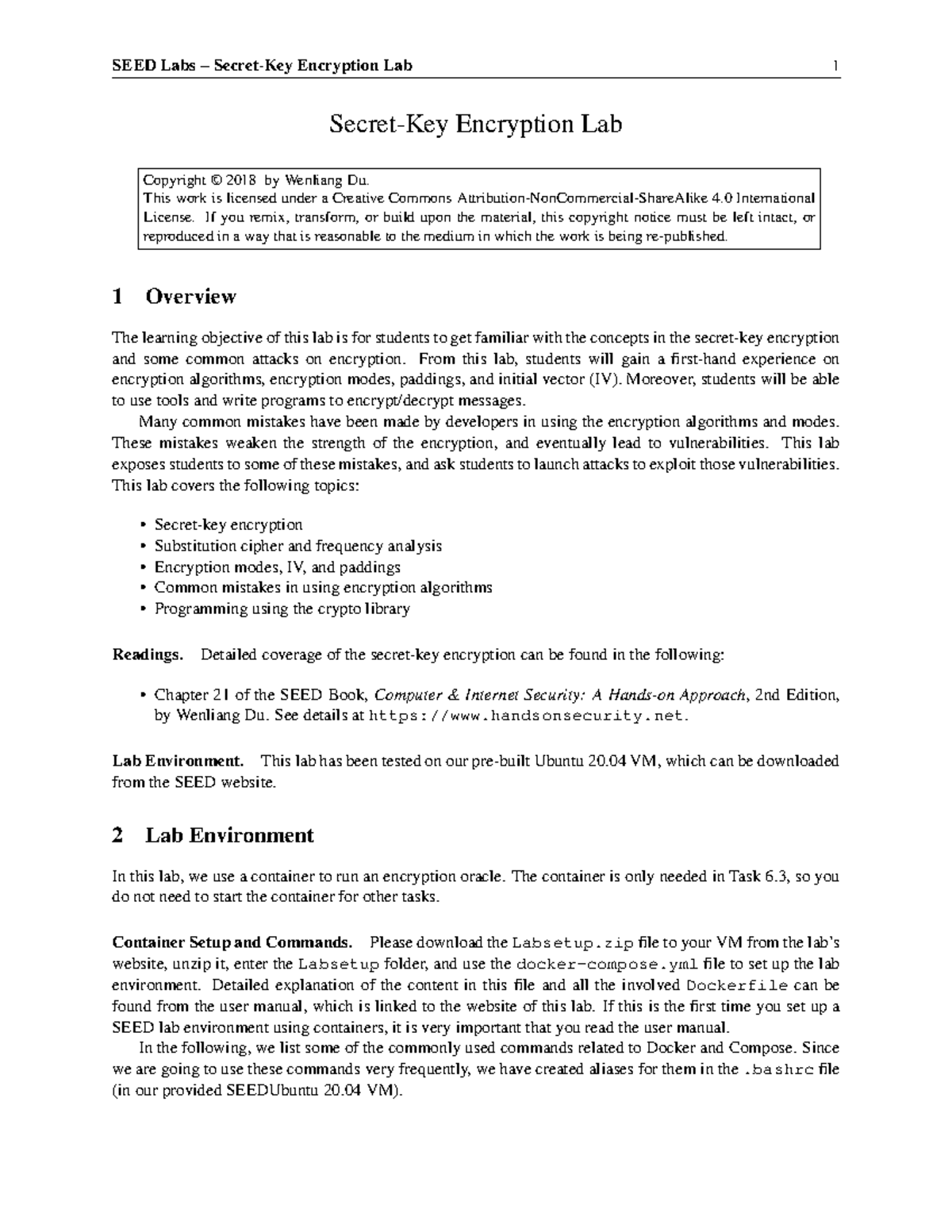 Crypto Encryption - please implement and solve the following lab - Secret-Key Encryption Lab ...