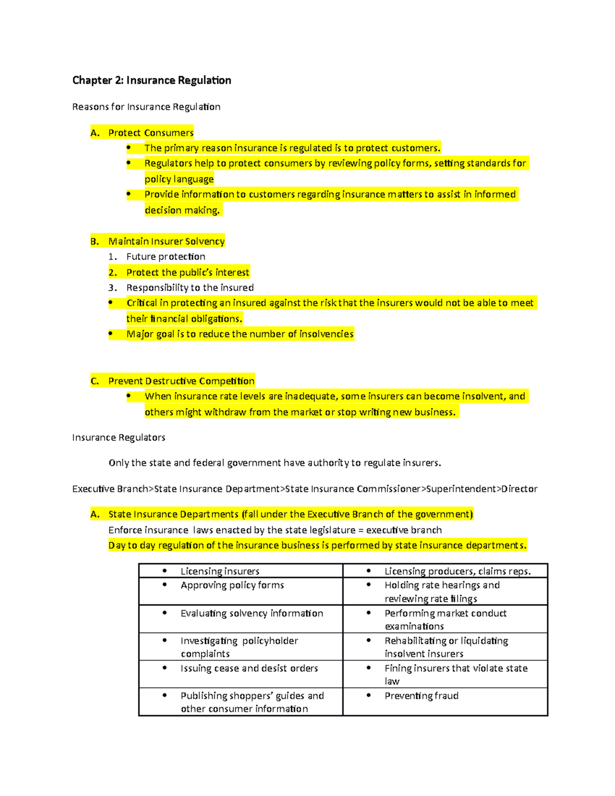 Insurance Regulation Overview: Chapter 2 Insights & Guidelines - Studocu