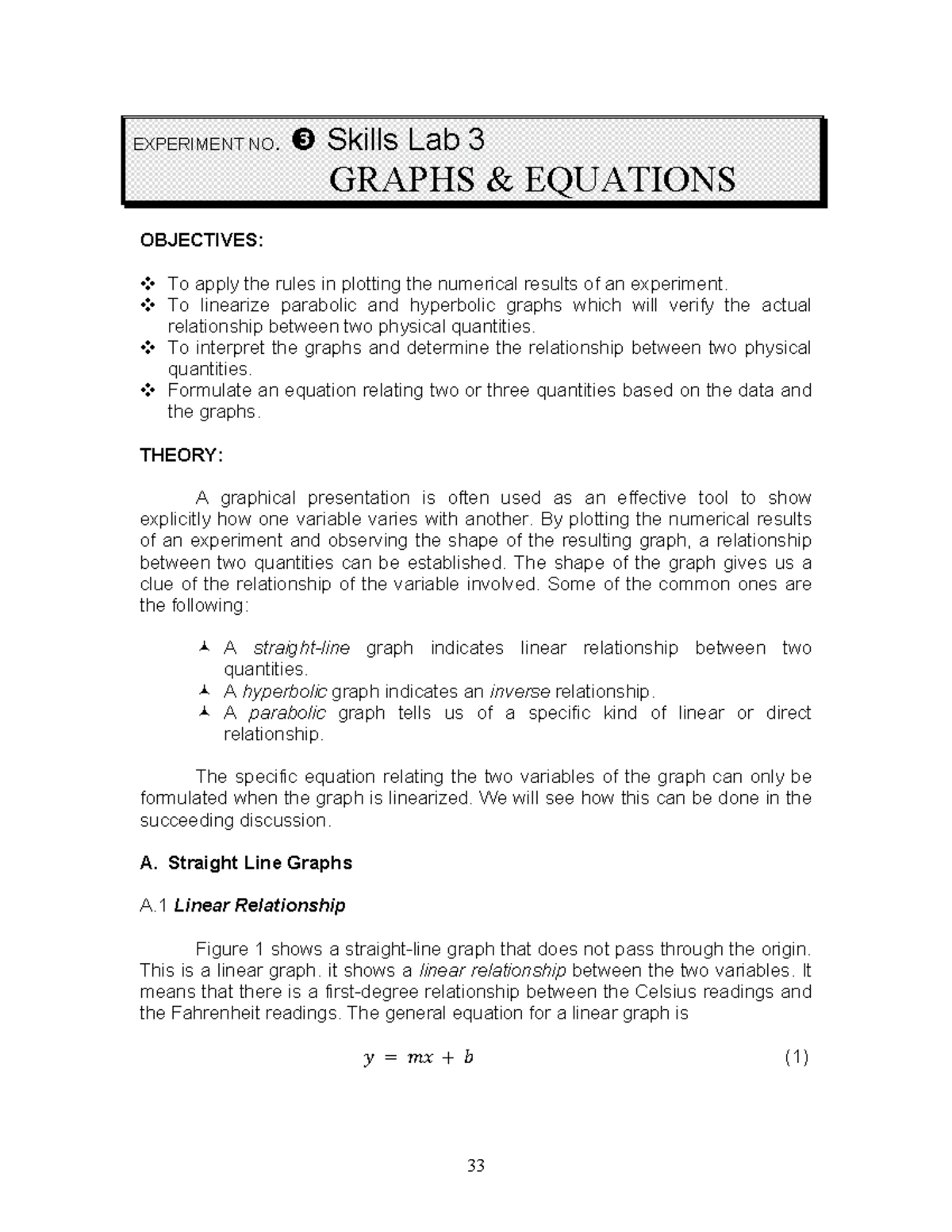 Skills Activity 2 - Graphs and Equations in Physics Lab - Studocu