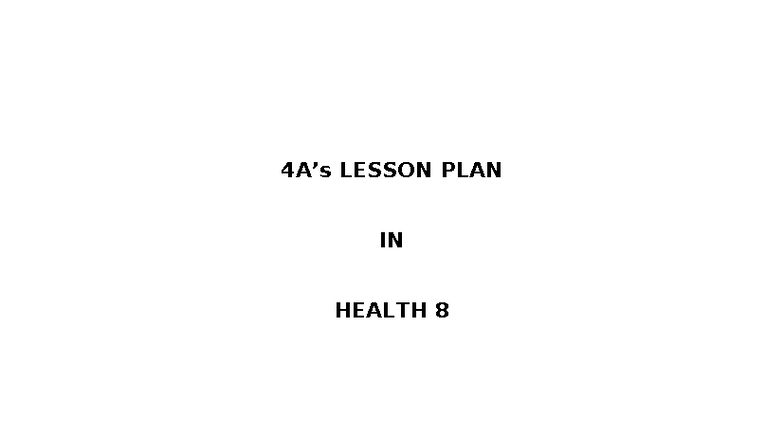 HEALTH 8 Lesson Plan: Global Health Initiatives & Smoking Risks - Studocu