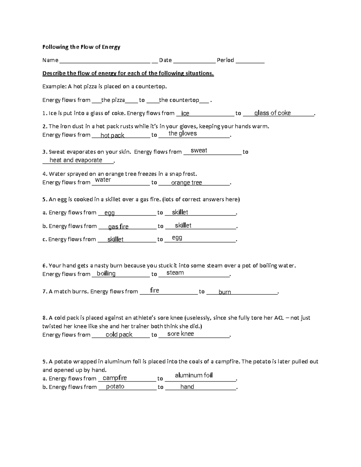 Giselle Lorenzana - Following the Flow of Energy Worksheet (Science ...