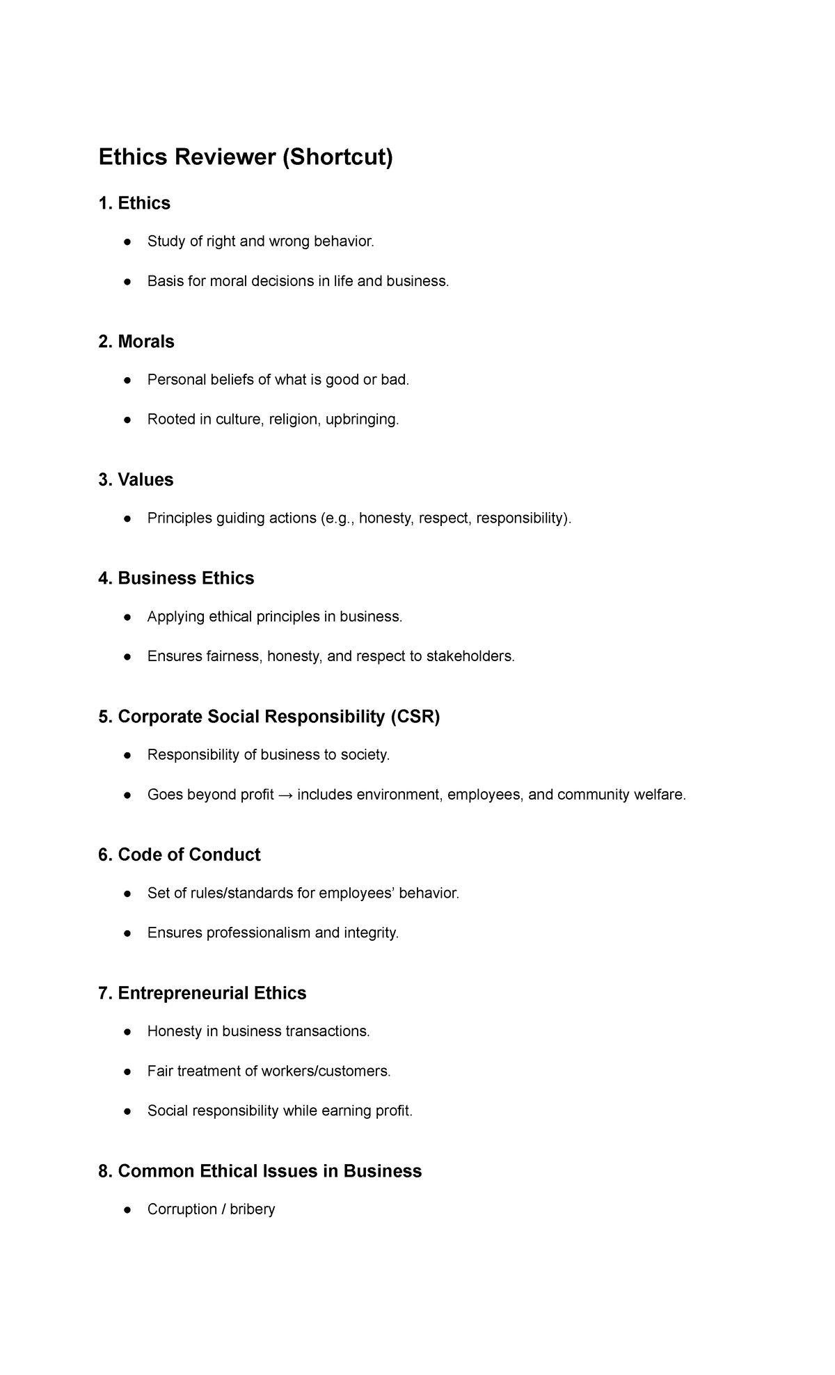 Ehtics Reviewer 1st Sem - Google Docs - Ethics Reviewer (Shortcut) 1 ...