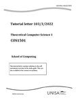 COS1501 - Unisa - Theoretical Computer Science 1 - Studocu