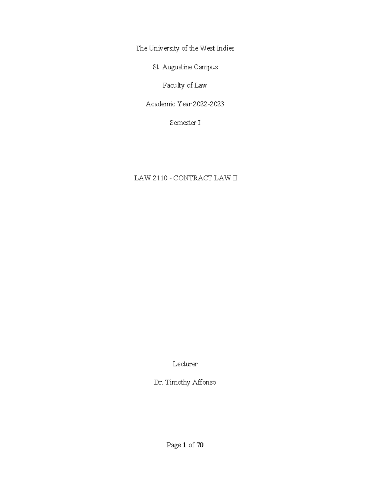 LAW 2110 - Worksheet for Final Exam: Contract Law II Concepts - Studocu