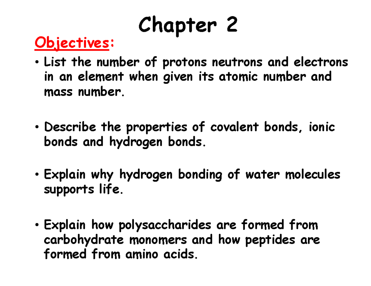 Biology 101: Final Exam on Chemical Bonding, Water, and Macromolecules ...