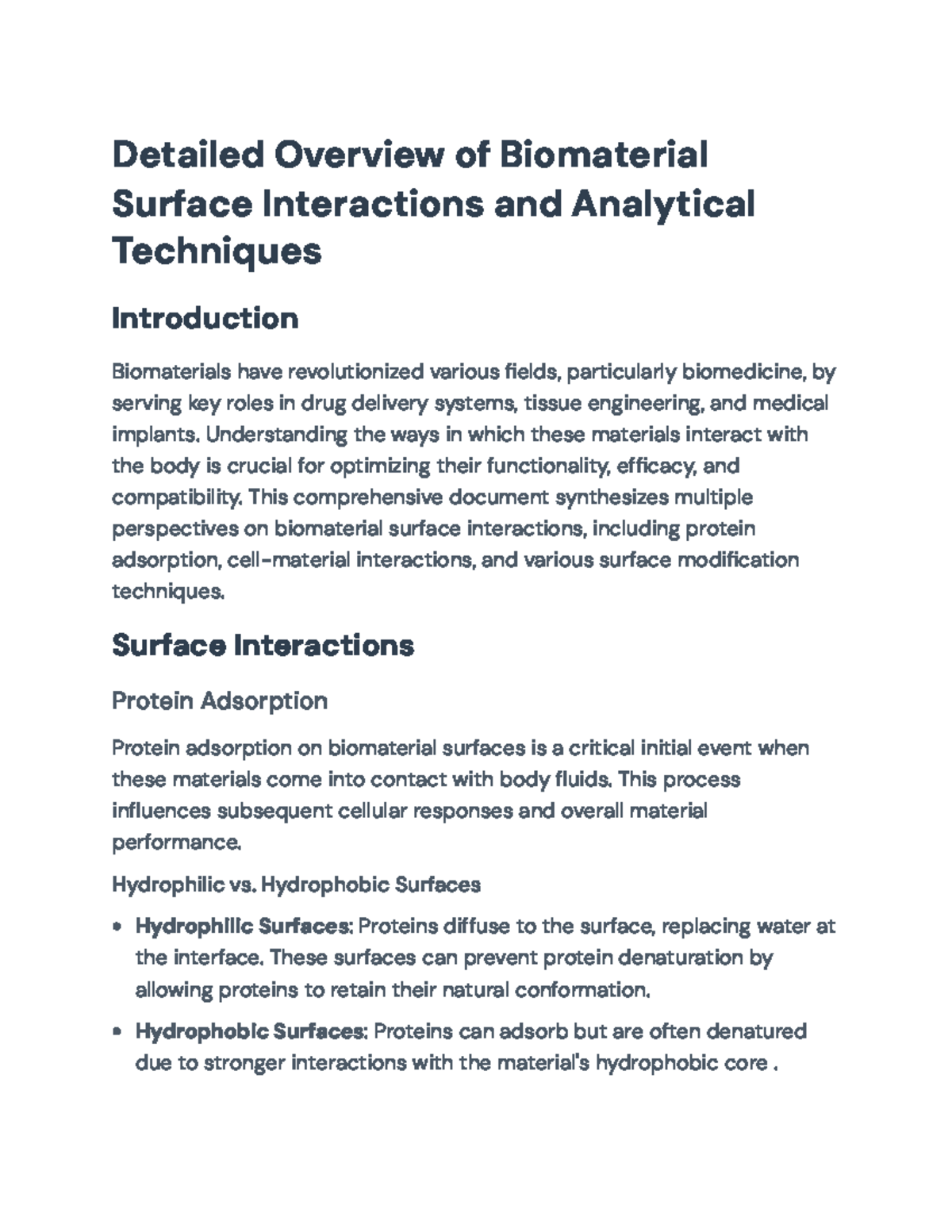 Comprehensive Guide to Biomaterial Surface Interactions Techniques ...