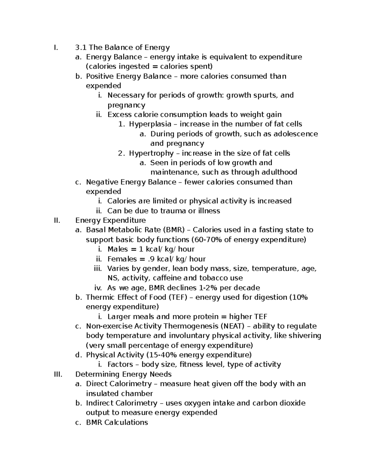Module 3 Notes: Energy Balance and Weight Loss Insights - Studocu