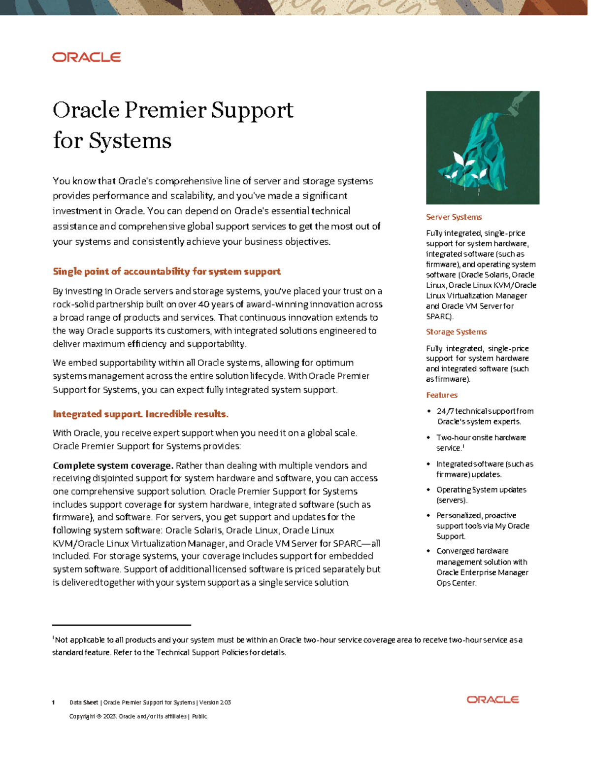 Oracle Premier Support for Systems: Comprehensive Data Sheet & Overview ...