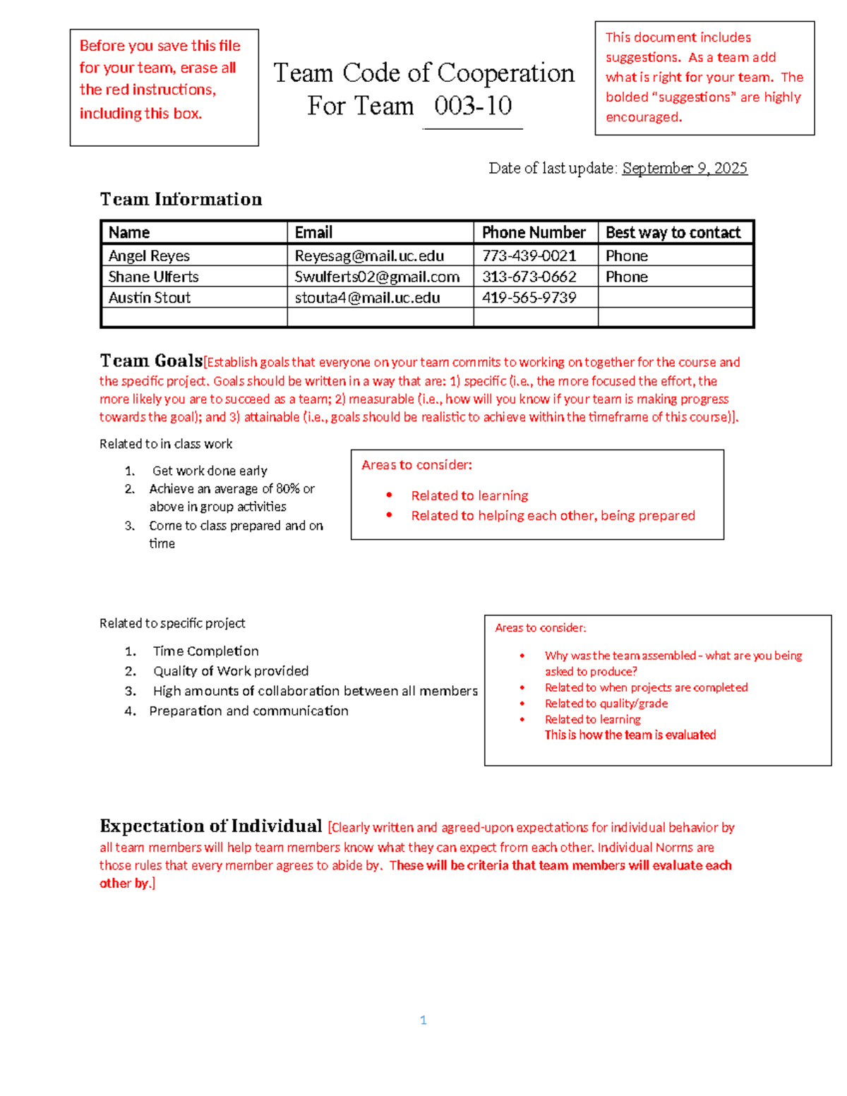 ACT Team Code of Cooperation Template: Guidelines for Success - Studocu