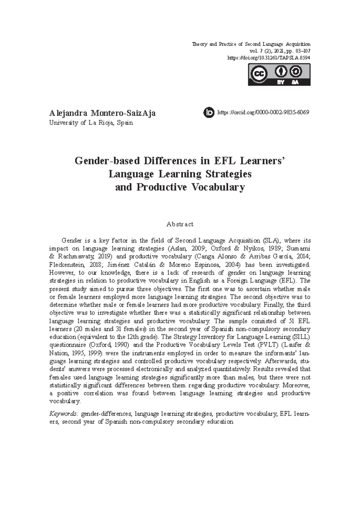Gender-Based Differences in EFL Learners' Language Strategies ...