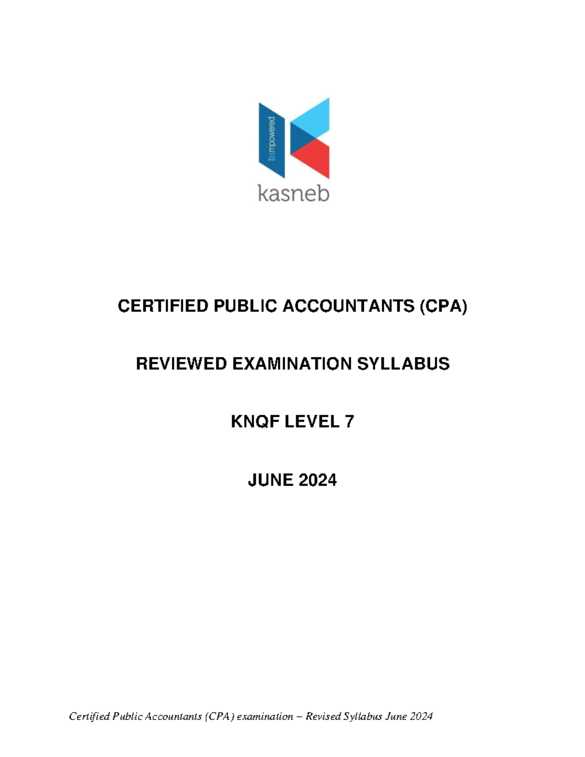 CPA Syllabus Reviewed June 2024 - CERTIFIED PUBLIC ACCOUNTANTS (CPA ...