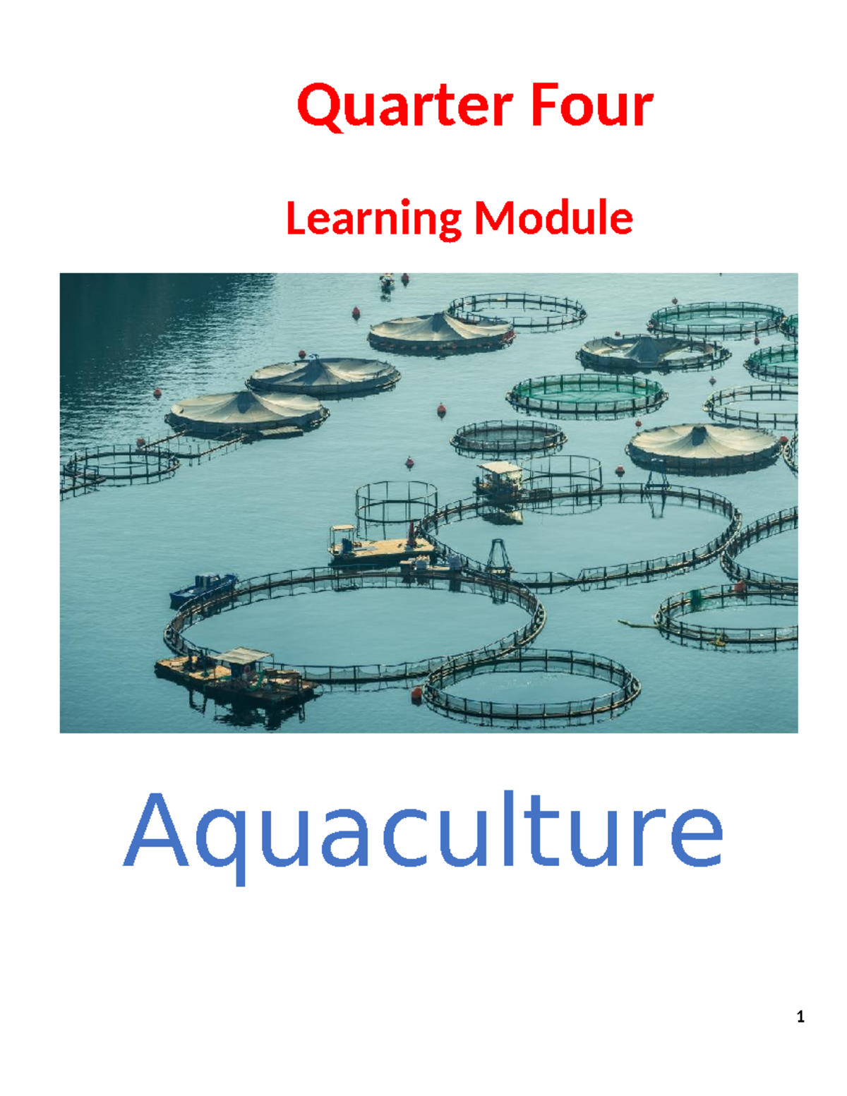 Aquaculture Q4 Module: Fishery Tools & Safety Practices - Studocu