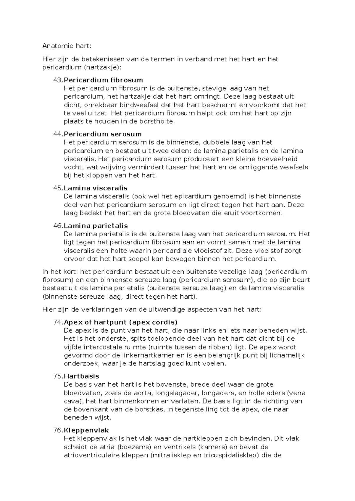 Anatomie Hart en Longen: Details van Structuur en Functie - Studeersnel