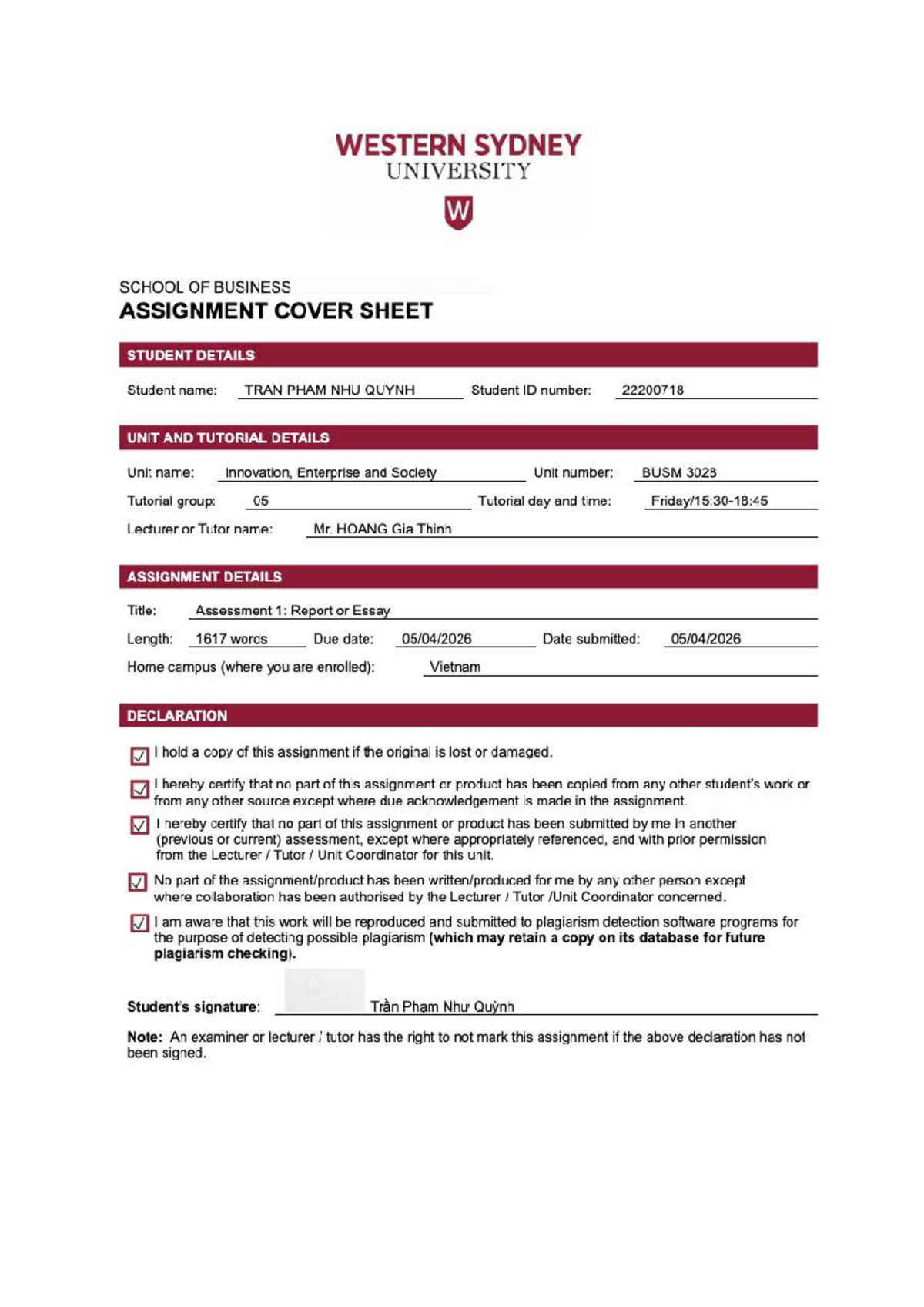 IES-T126WSB-2 Individual Essay: Innovation, Social Justice & Ethics ...