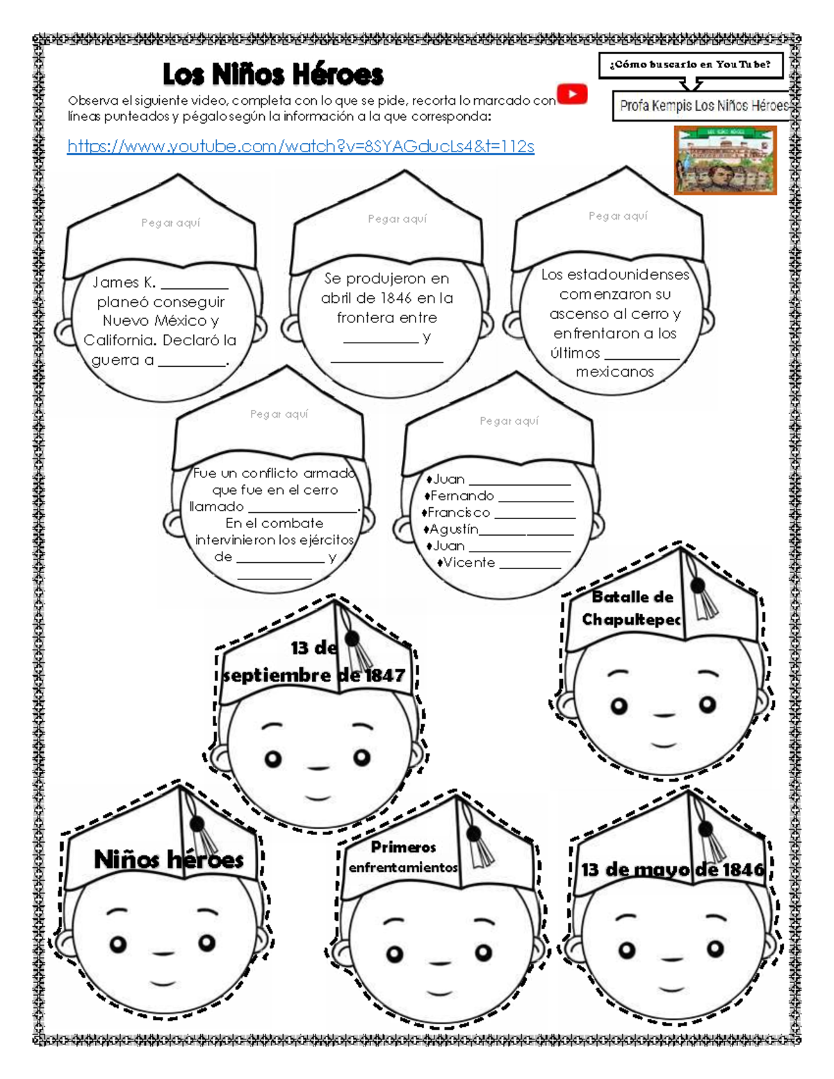 Actividad sobre los Niños Héroes - Profa. Kempis - Studocu