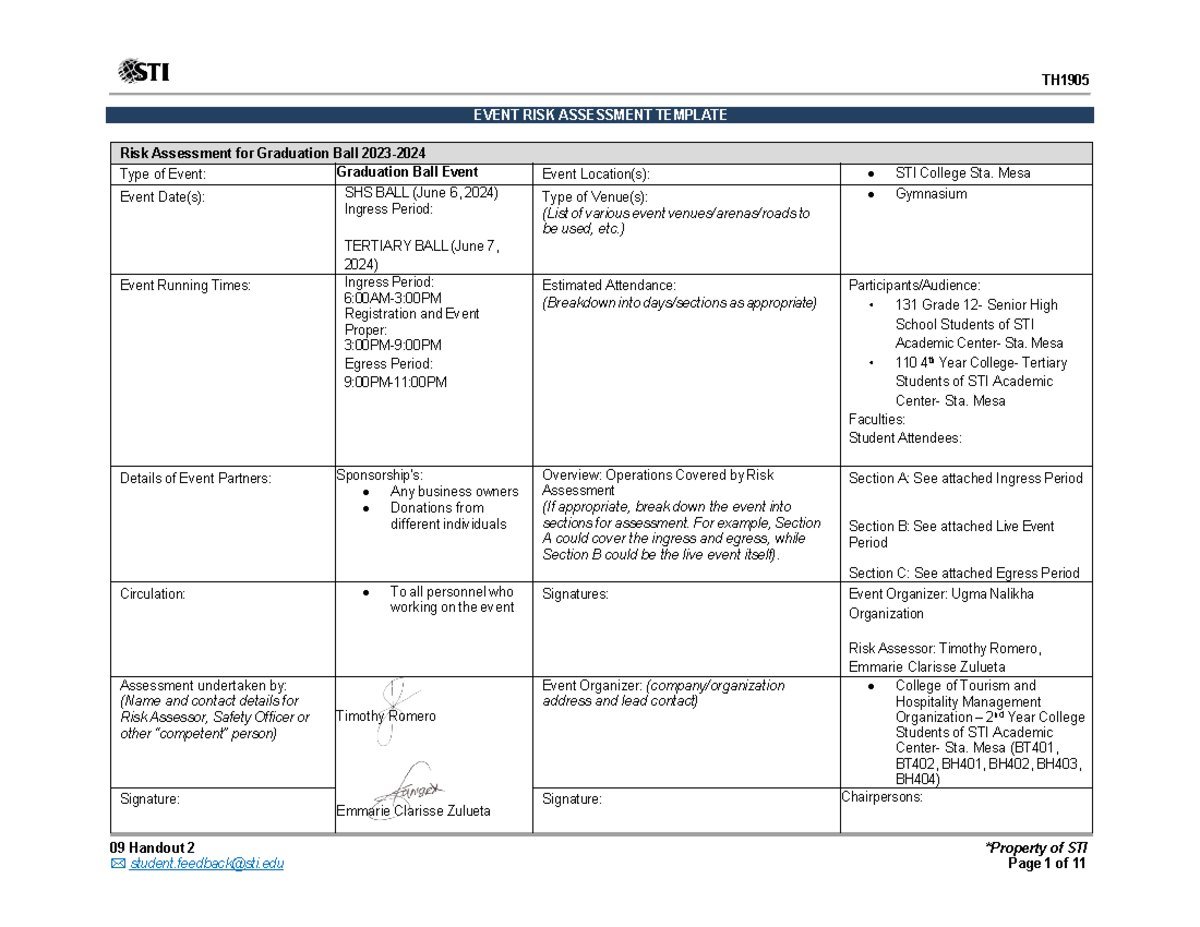 09 Lab Excercise Risk Assessment - EVENT RISK ASSESSMENT TEMPLATE Risk ...