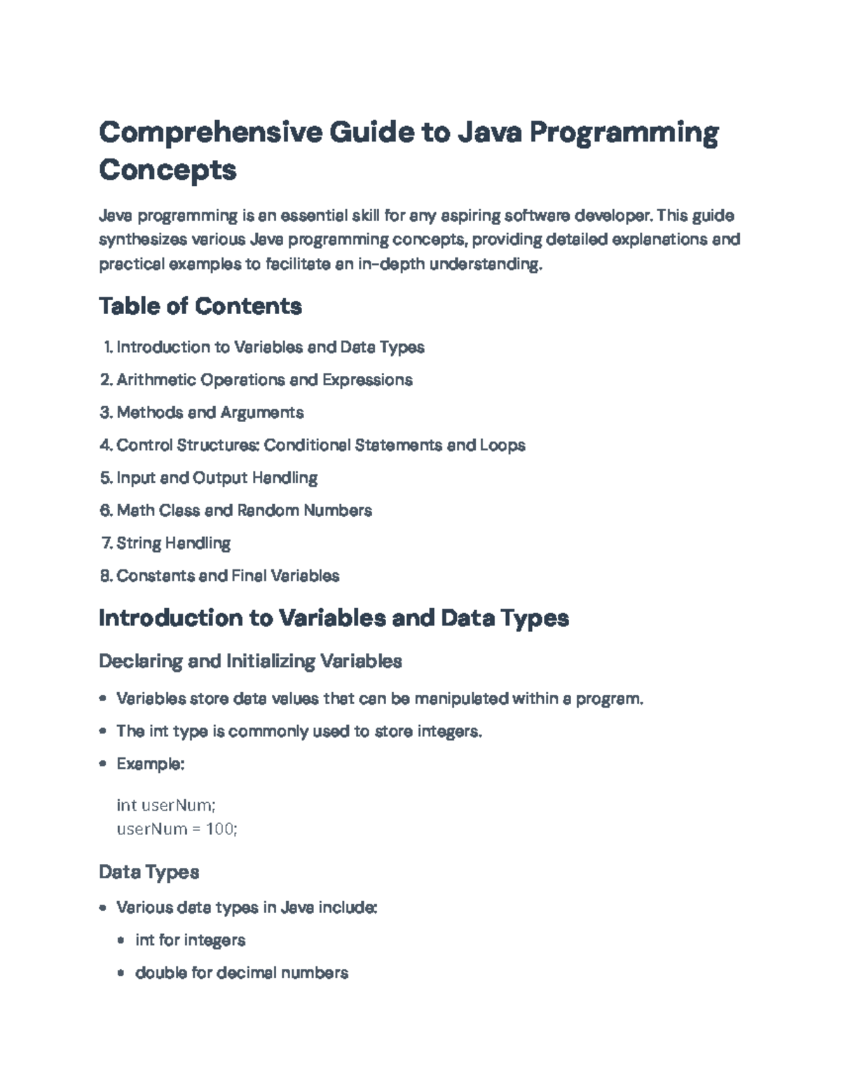 Java Programming Concepts: A Comprehensive Guide for Developers ...