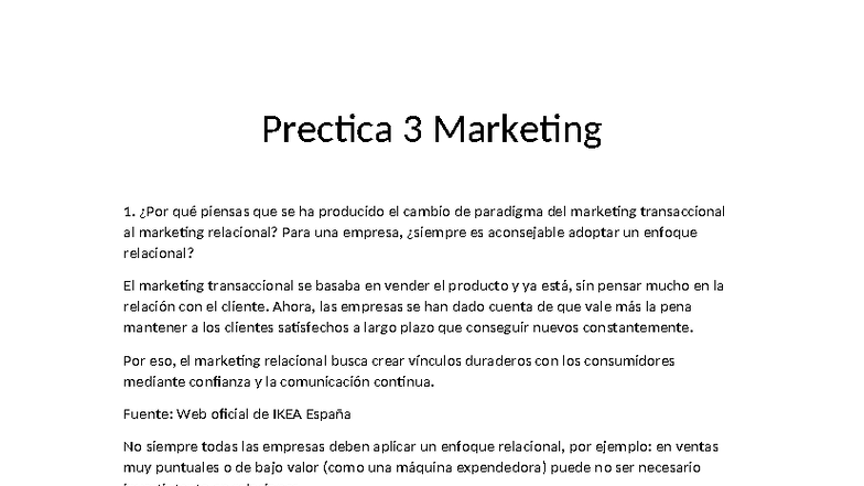 Practica 3 marketing - kjshkfjhsdkjhclkshd - Prectica 3 Marketing ¿Por ...