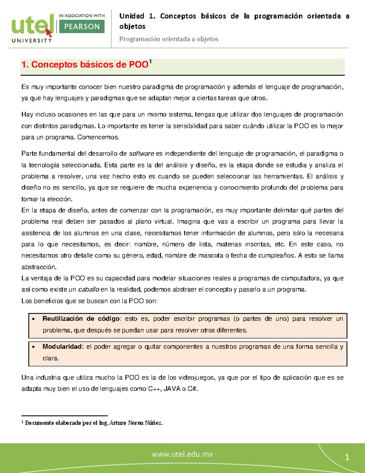 Conceptos Clave de POO - Programación Orientada a Objetos - Studocu