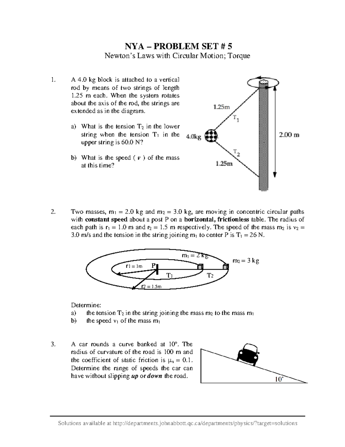 NYA PROBLEM SET 5 Circular Torque and Tension Analysis - Studocu