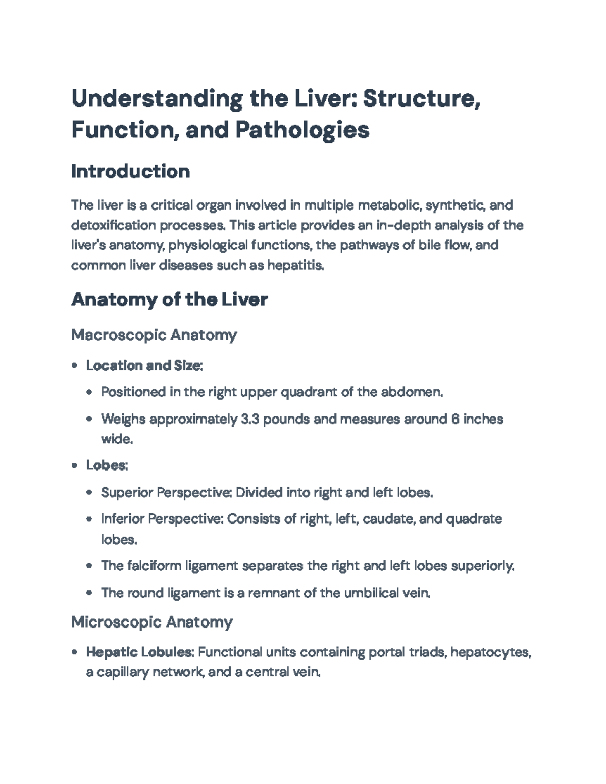 Understanding the Liver: Functions, Anatomy, and Hepatitis Overview ...
