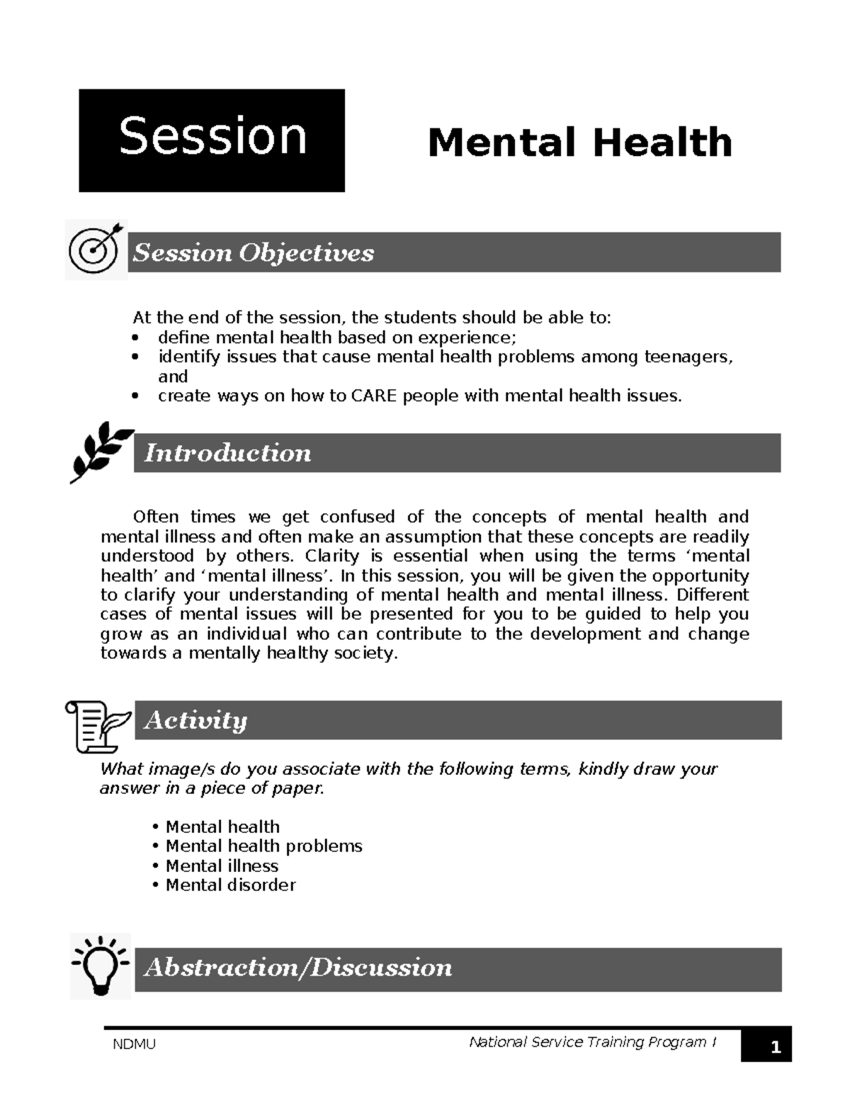 Session 5: Understanding Mental Health Issues & Support Strategies ...