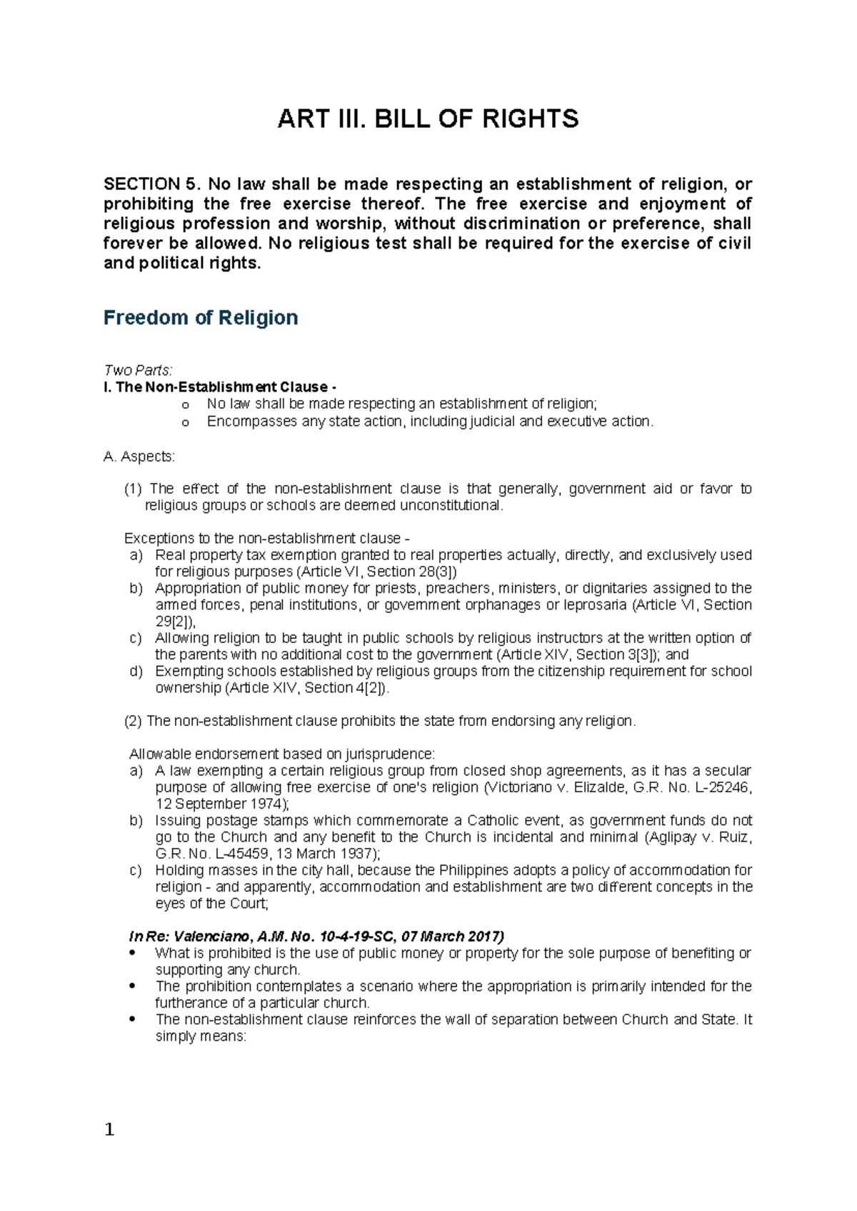 Sec 5-8, Art III: Freedom of Religion & Right to Information - Lecture ...