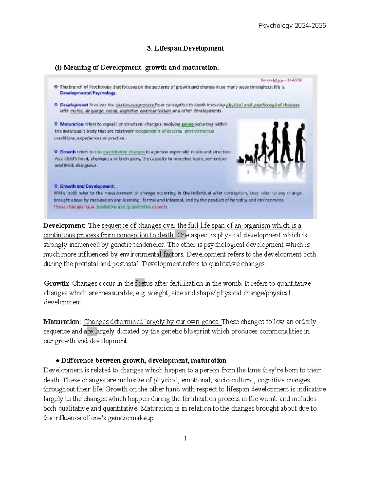 Psychology 3. Lifespan Development: Understanding Growth, Maturation ...