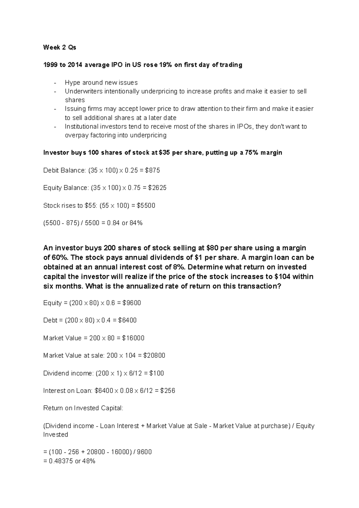 FIN223 Tutorial Questions: Analyzing IPOs, Margins, and ESG Factors ...