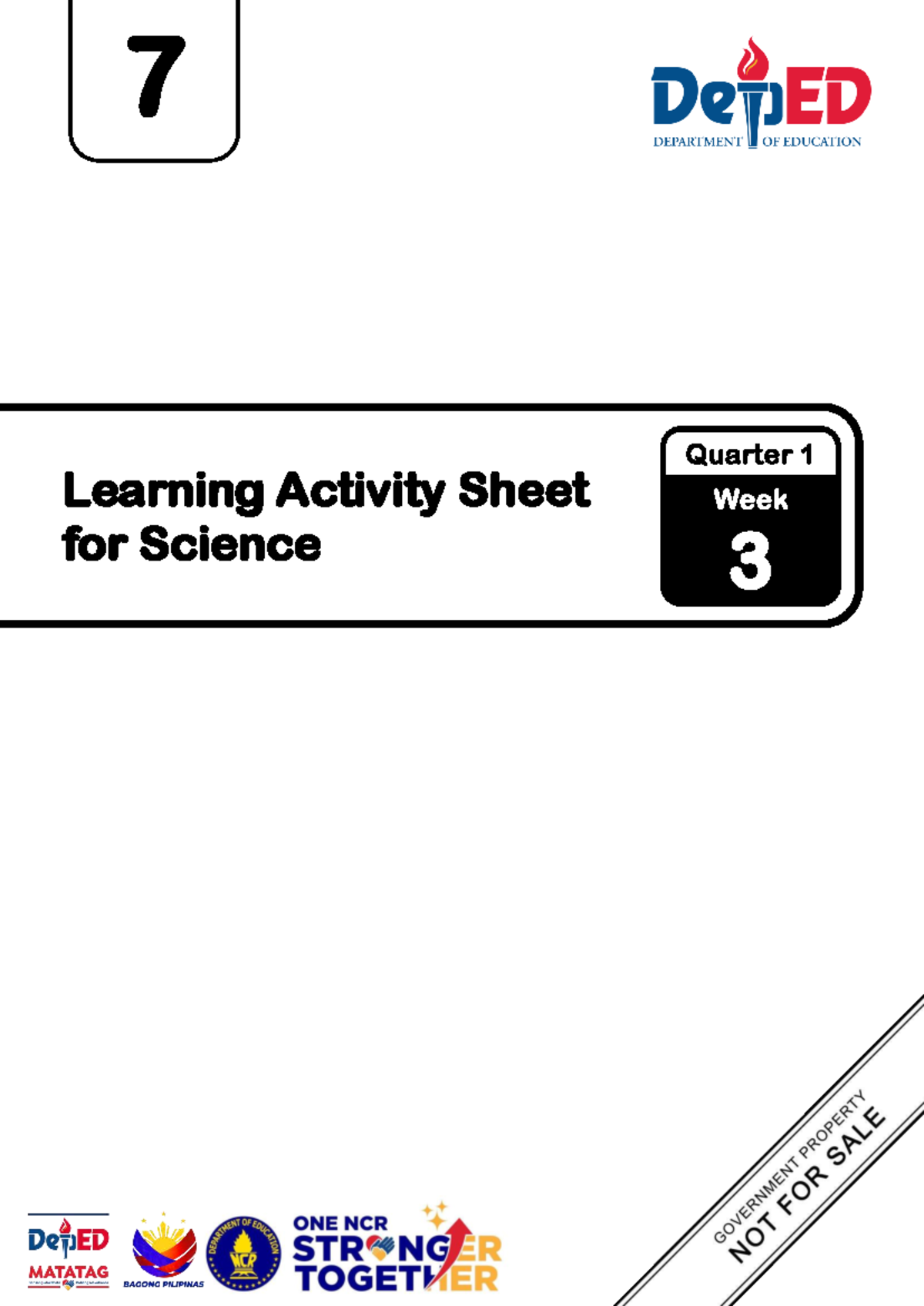Learning Activity Sheet: Science Grade 7 Q1 W3 - States of Matter ...