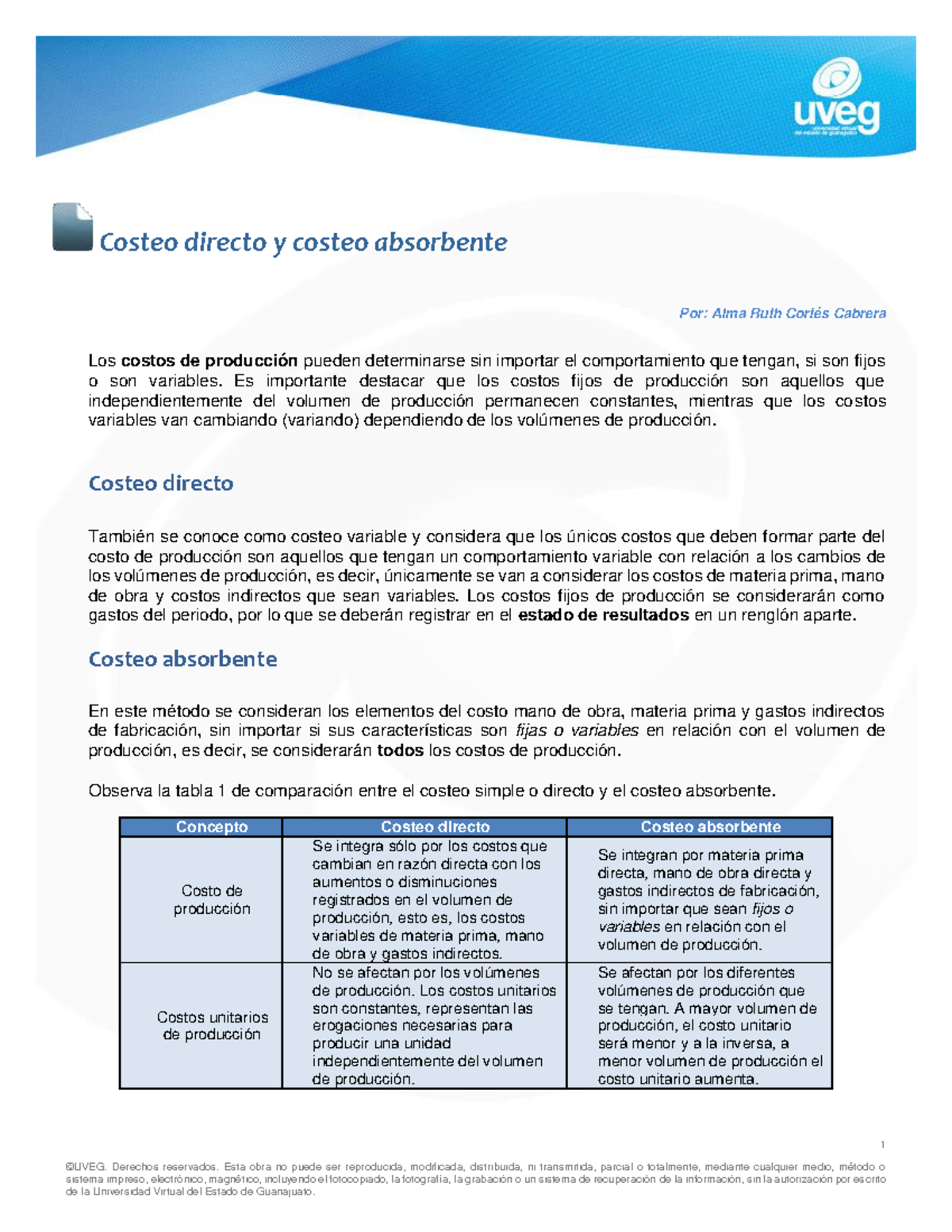 Costeo Directo vs Absorbente: Análisis de Métodos de Costeo - Studocu