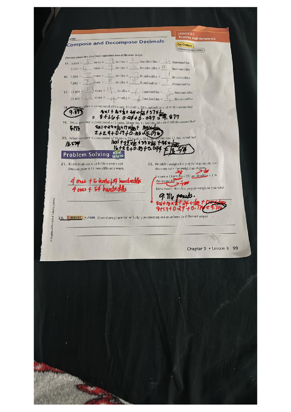 MATH 3.3: Compose and Decompose Decimals Practice & Homework - Studocu
