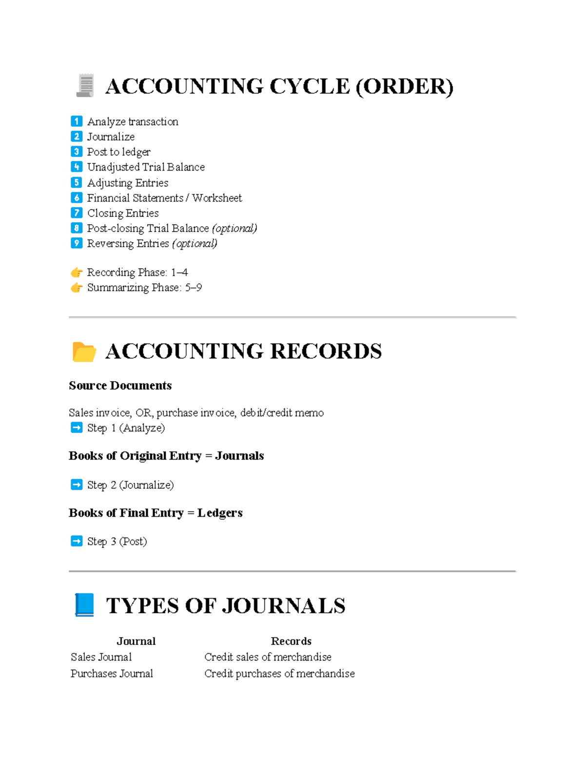 ACCOUNTING 101: Cycle Overview & Transaction Analysis Notes - Studocu
