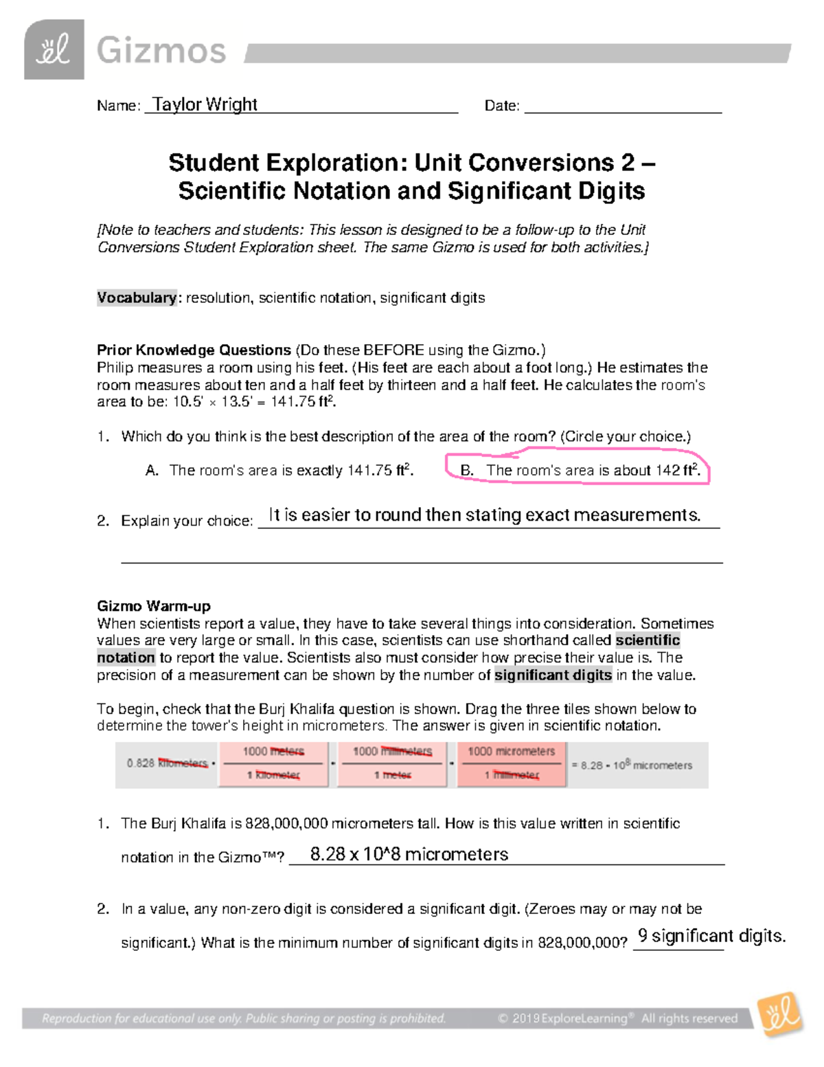 Unit Conversions Gizmos: Scientific Notation & Significant Digits - Studocu