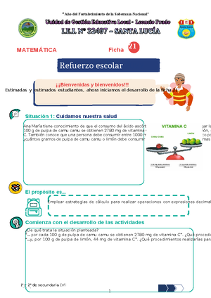 Ficha 10 vi matematica - FDFSDFS - 10 Según el Instituto Nacional de ...