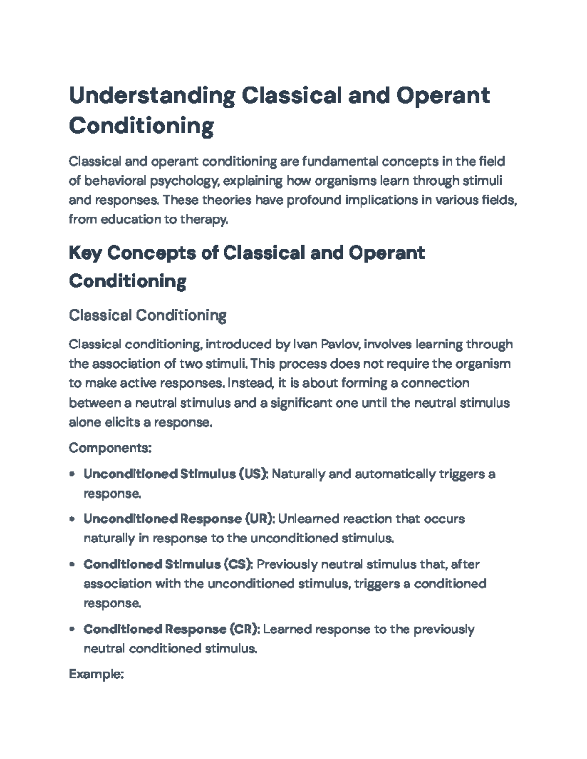 Understanding Classical & Operant Conditioning: Key Concepts ...