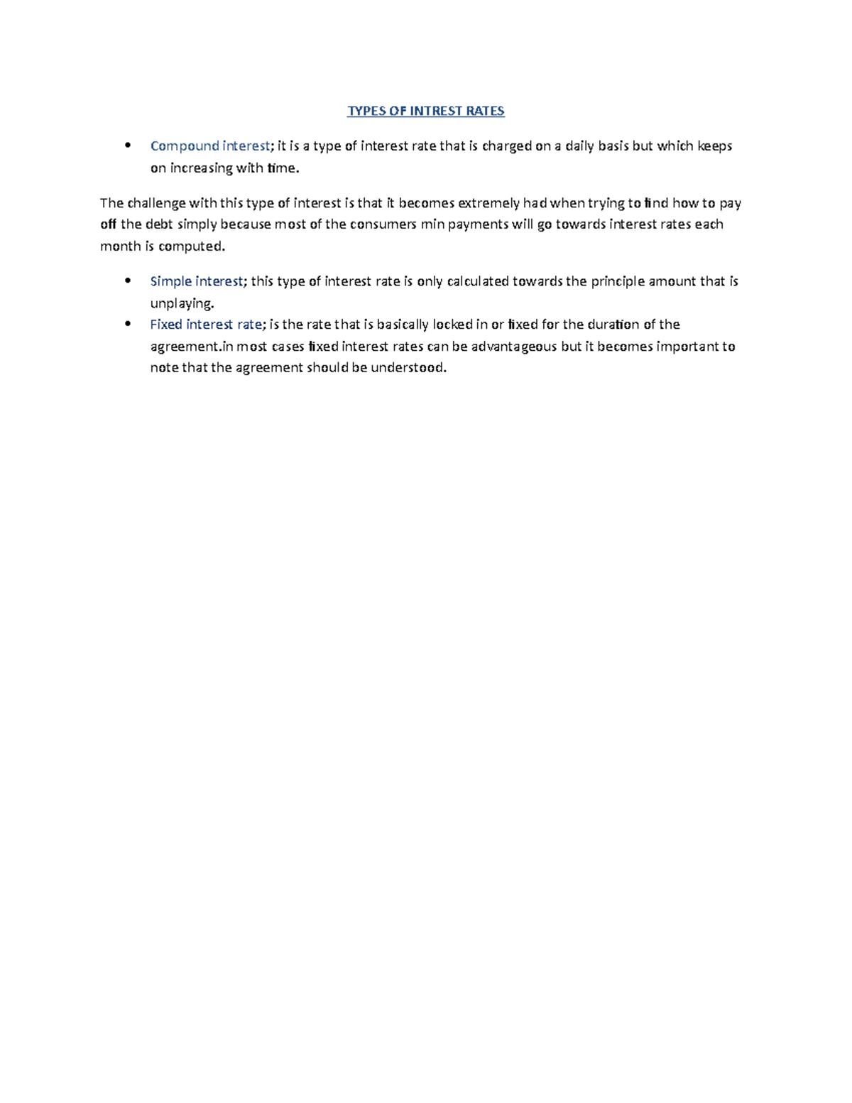 Types OF Intrest Rates - Lecture notes 1-3-7-10 - TYPES OF INTREST ...