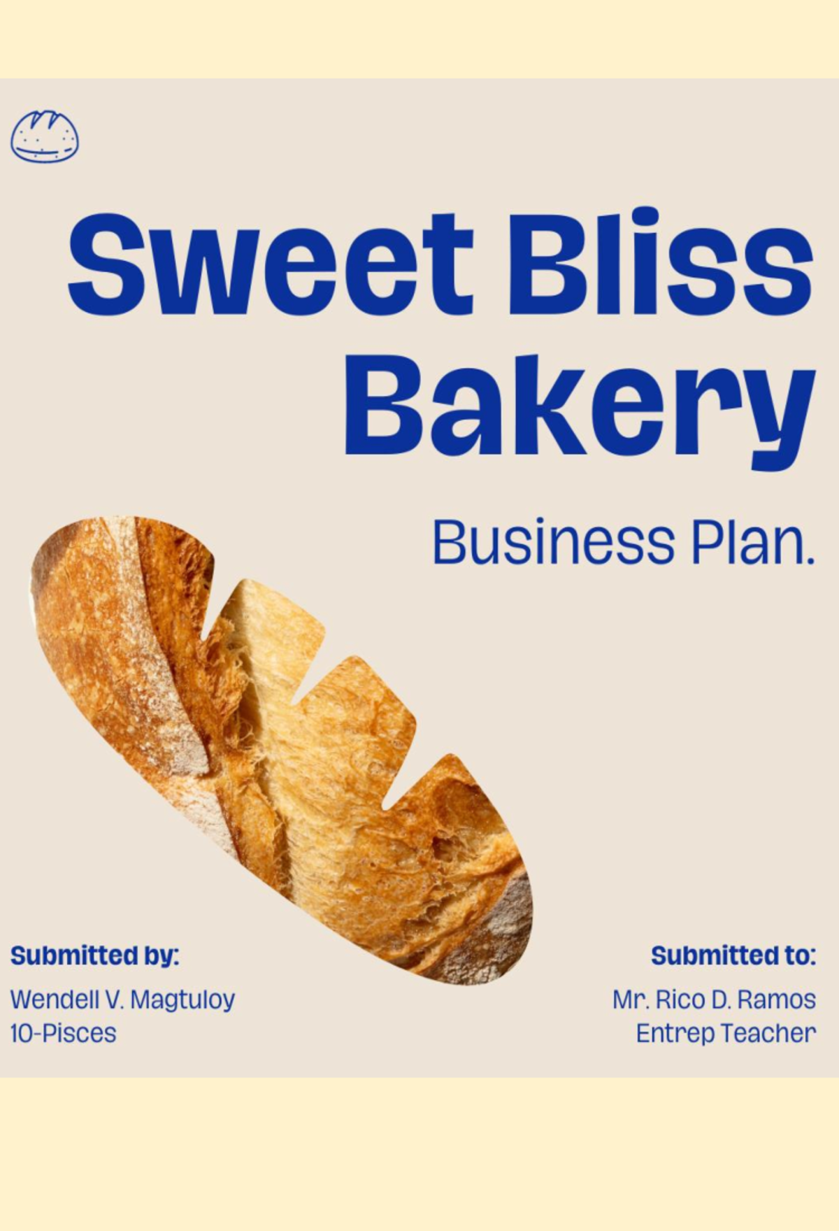 Bakery Business Plan for Sweet Bliss: Overview and Financials - Studocu
