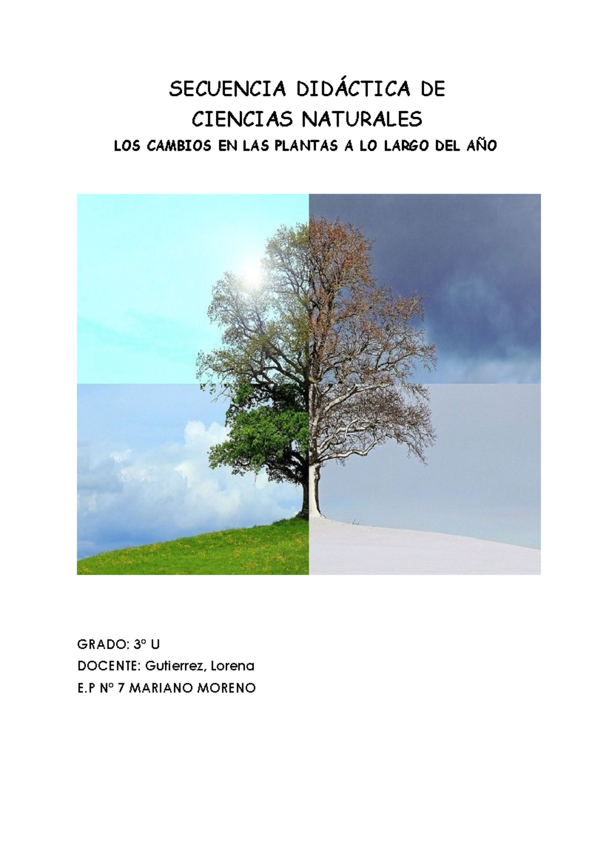 3RO - Secuencia Didáctica: Cambios en las Plantas a lo Largo del Año ...