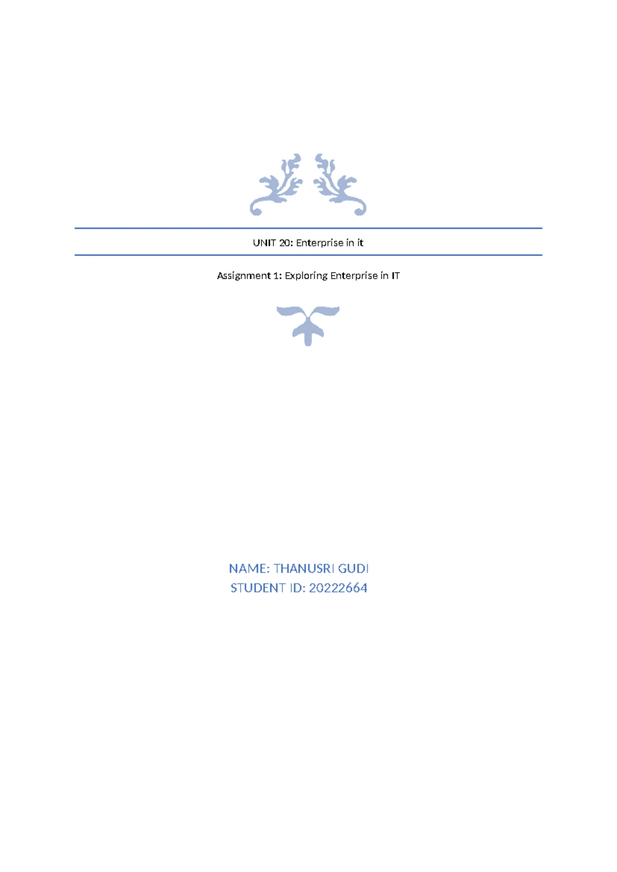 Unit 12 Assignment 1 Date Unit 12 It Technical Support And