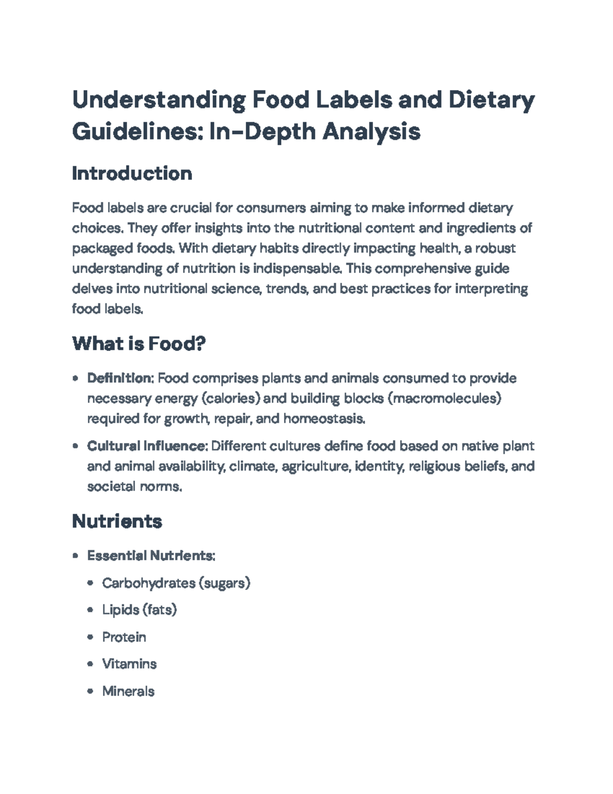 Understanding Food Labels and Dietary Guidelines: A Comprehensive Guide ...