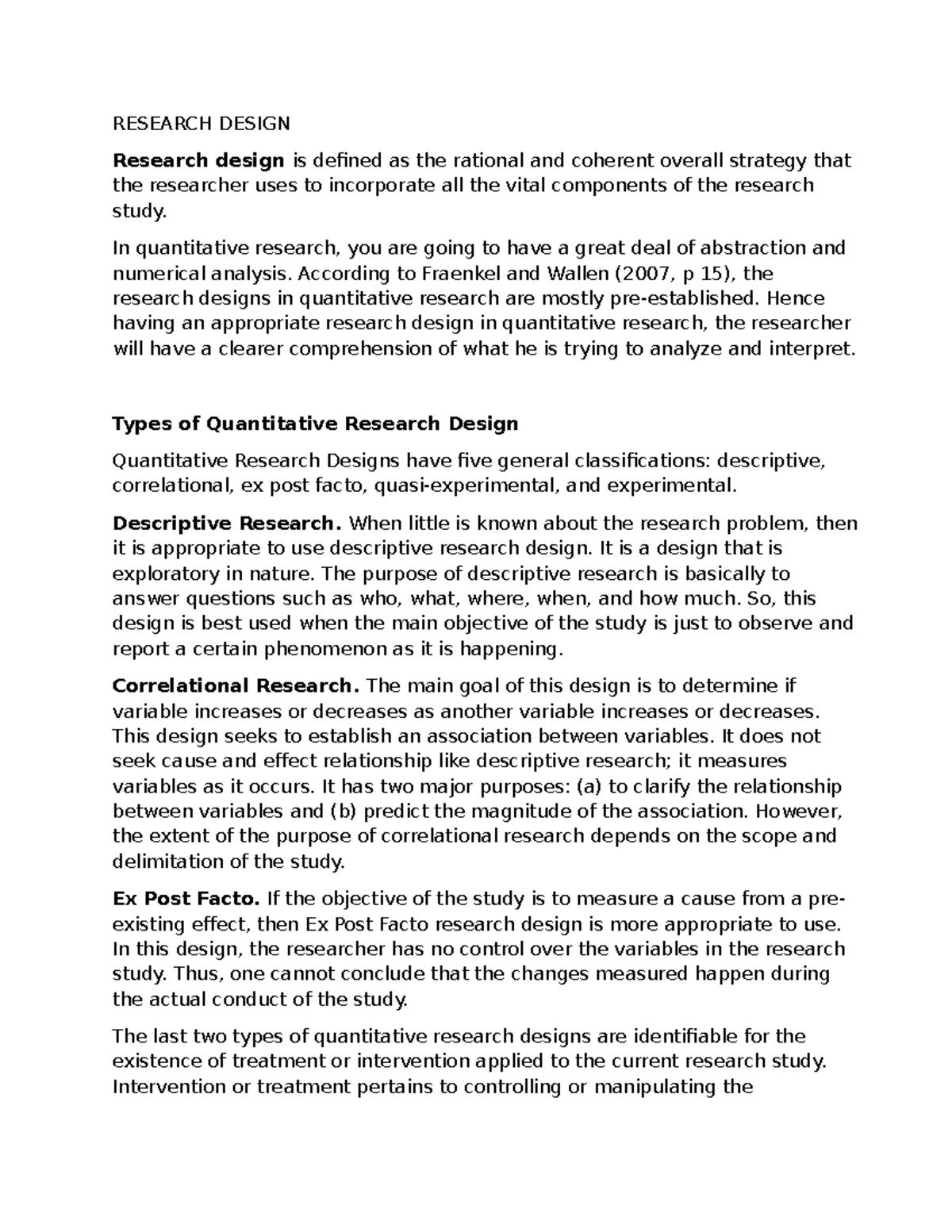 Quantitative Research Design: Key Concepts and Methodologies - Studocu