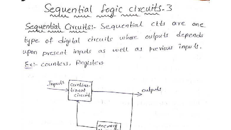 DLD 3 - Digital Logic Design Lecture Notes on Sequential Circuits - Studocu