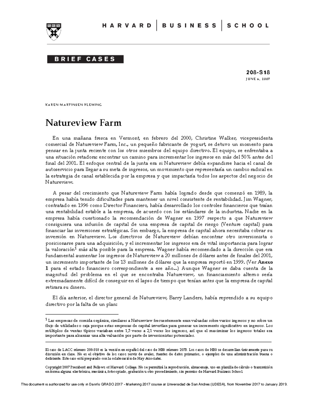 Final Exam - Case Study 208-S18: Natureview Farm Analysis - Studocu