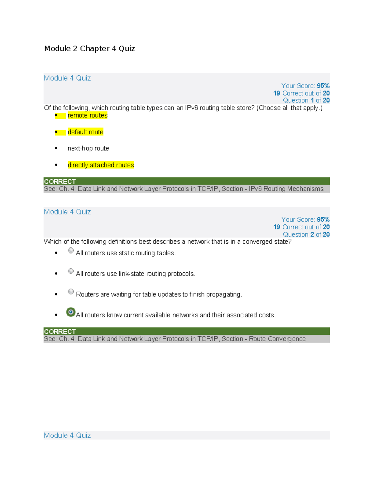 Module 2 Chapter 4 Quiz: IPv6 Routing Mechanisms Insights - Studocu