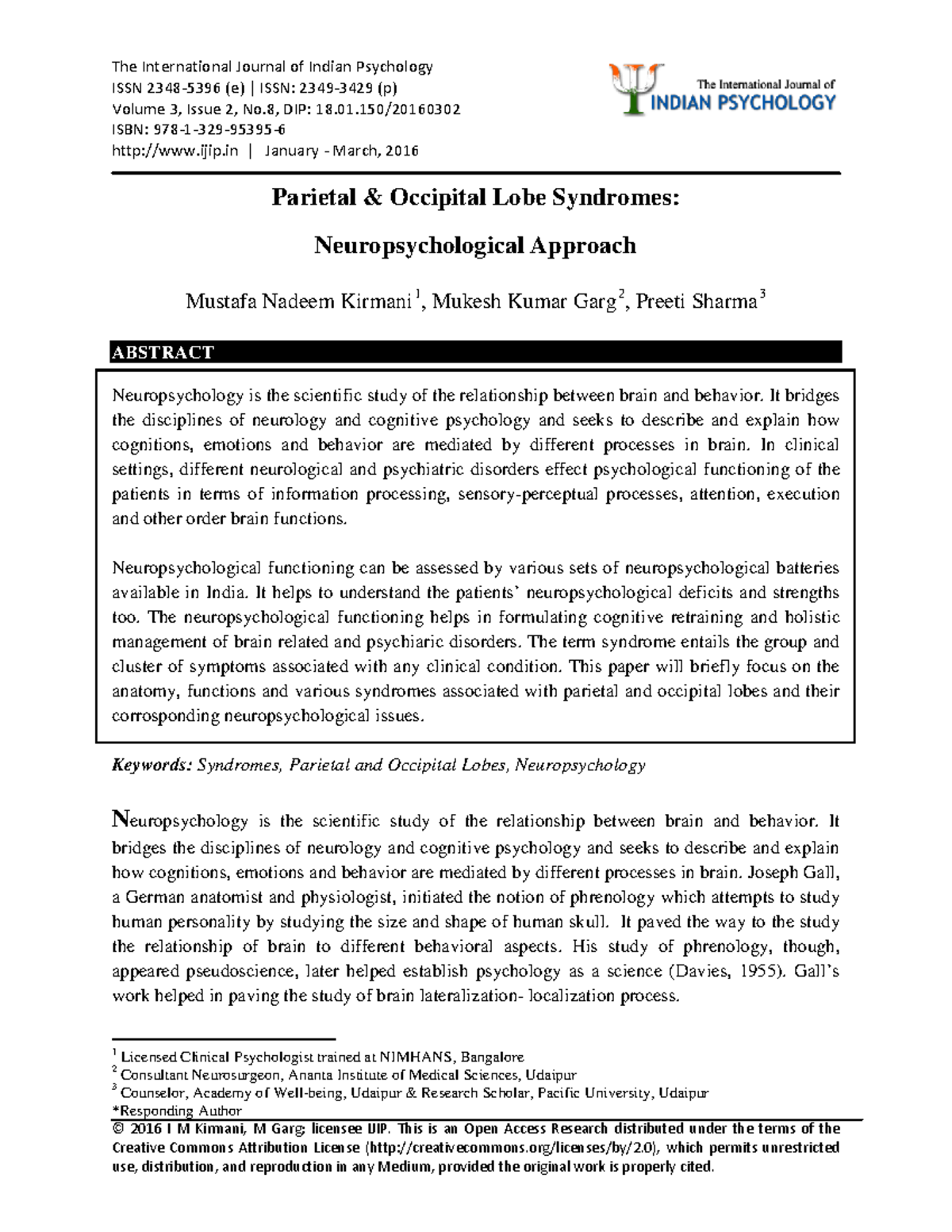 Parietal Occipital Lobe Syndromes: A Neuropsychological Overview - Studocu