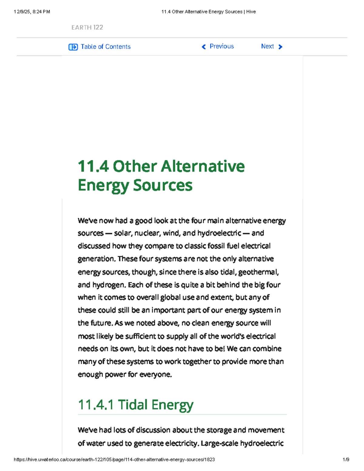 11.4 Alternative Energy Sources Overview - EARTH 122 - Studocu