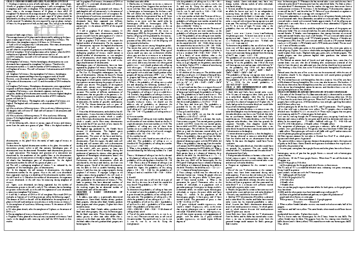 CHAP 2: CHROMOSOMES AND CELLULAR REPRODUCTION - A Comprehensive ...